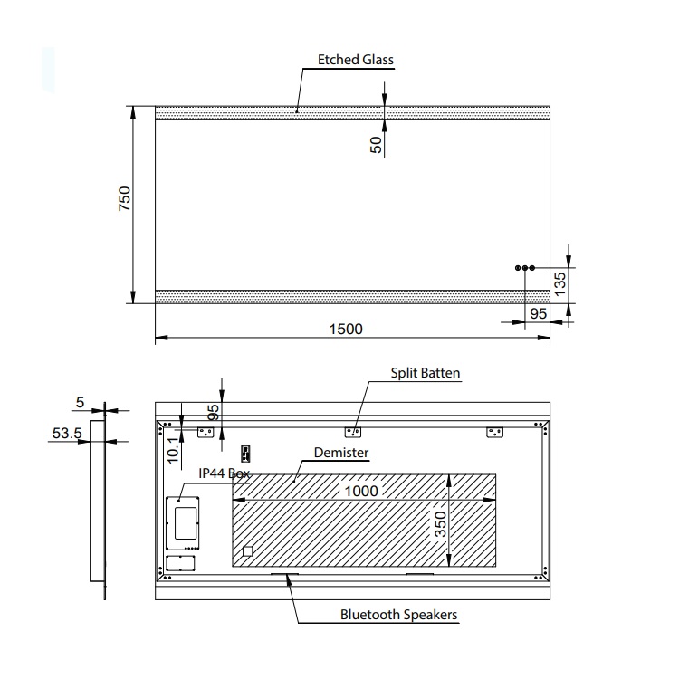 Remer Miro Db Led Backlit Mirror With Demister And Bluetooth Abk Supplies